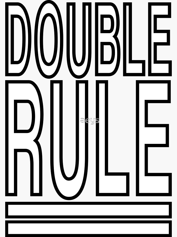 "Double Rule - White" Sticker by aeys | Redbubble