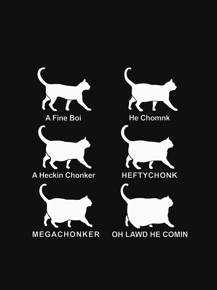 "Chonk Cat Classification Chart Funny Chonk Chart" T-shirt by maximjki ...