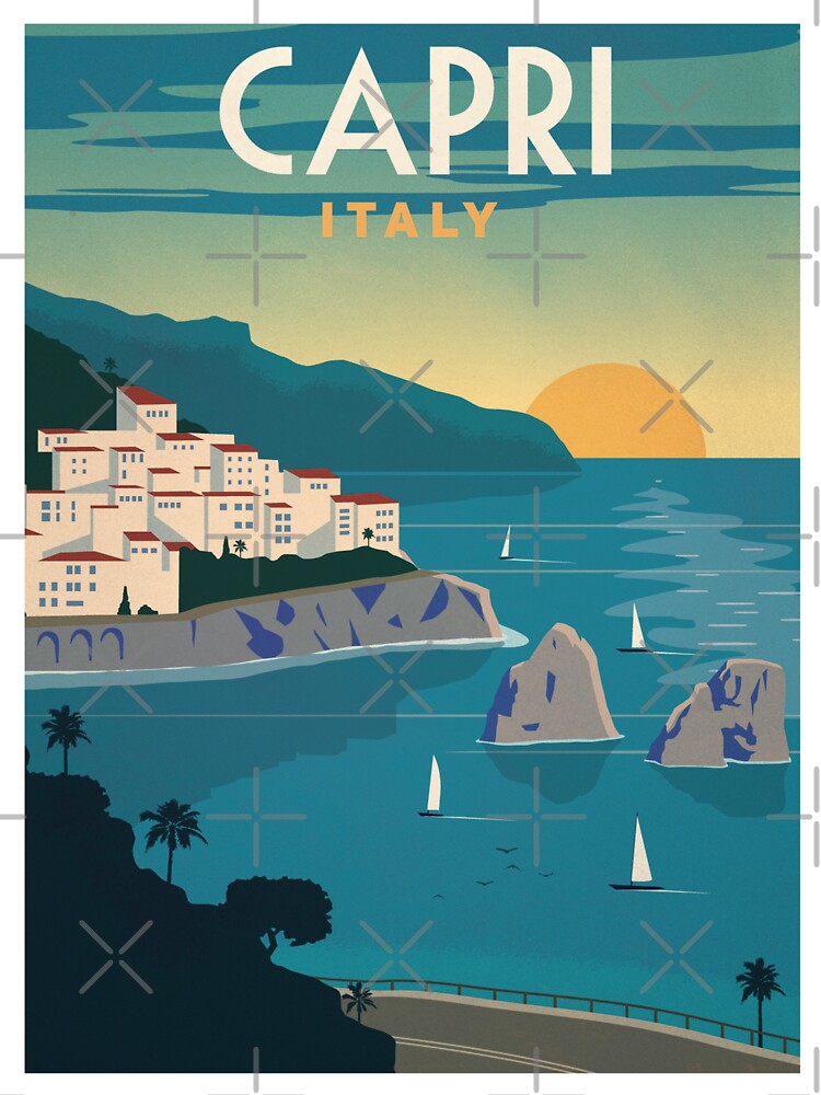 "Capri Vintage Travel" Sticker by wirthpatricia | Redbubble