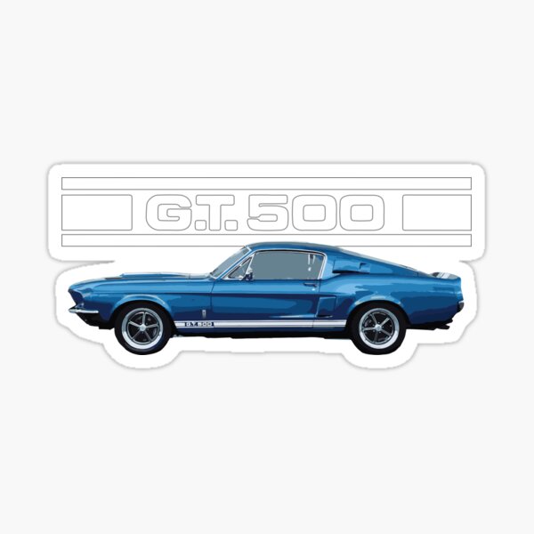 "1967 Mustang Shelby Cobra GT350 GT500 Performance Blue RETRO" Sticker ...