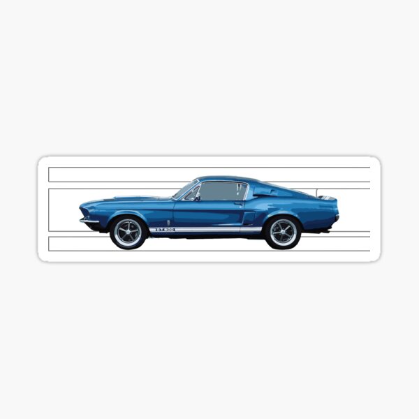 "Mustang Shelby Cobra GT350 GT500 Performance Blue 67" Sticker by ...