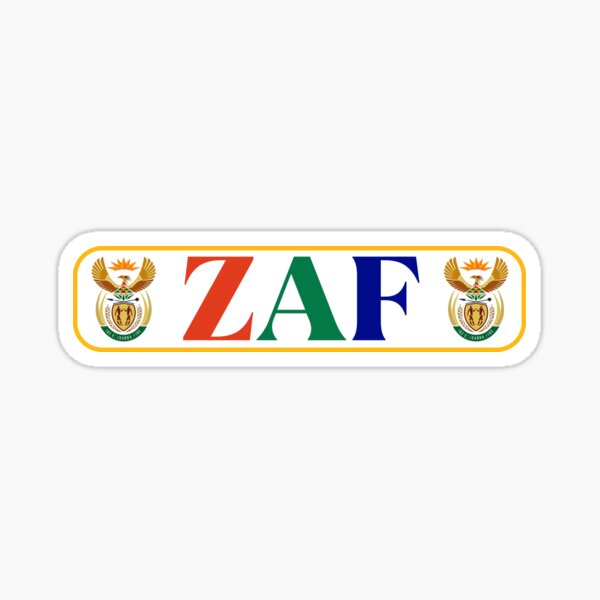 "ZAF 3 Letter Code South Africa" Sticker by FedSherDesign | Redbubble