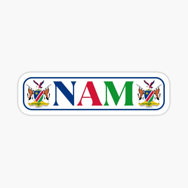 "NAM 3 Letter Code Namibia" Sticker by FedSherDesign | Redbubble