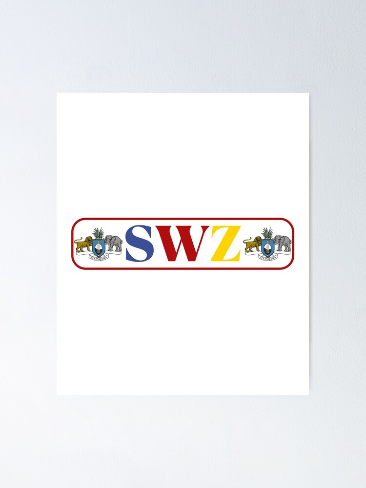 "SWZ 3 Letter Code Eswatini" Poster by FedSherDesign | Redbubble