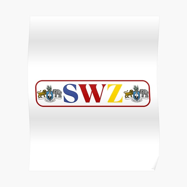 "SWZ 3 Letter Code Eswatini" Poster by FedSherDesign | Redbubble