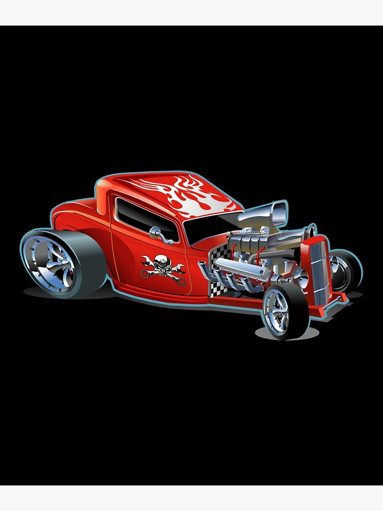 "Red Hot Rod" Art Print for Sale by AtalanaNataria | Redbubble