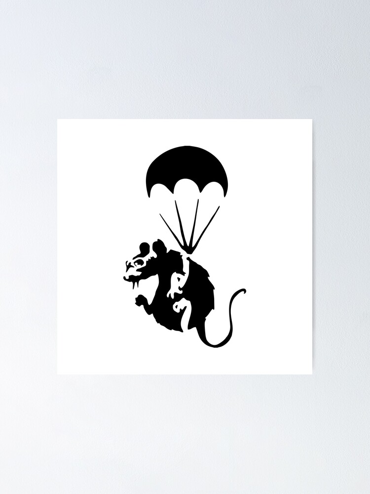 "Banksy Parachuting Rat" Poster for Sale by kimberhijima | Redbubble
