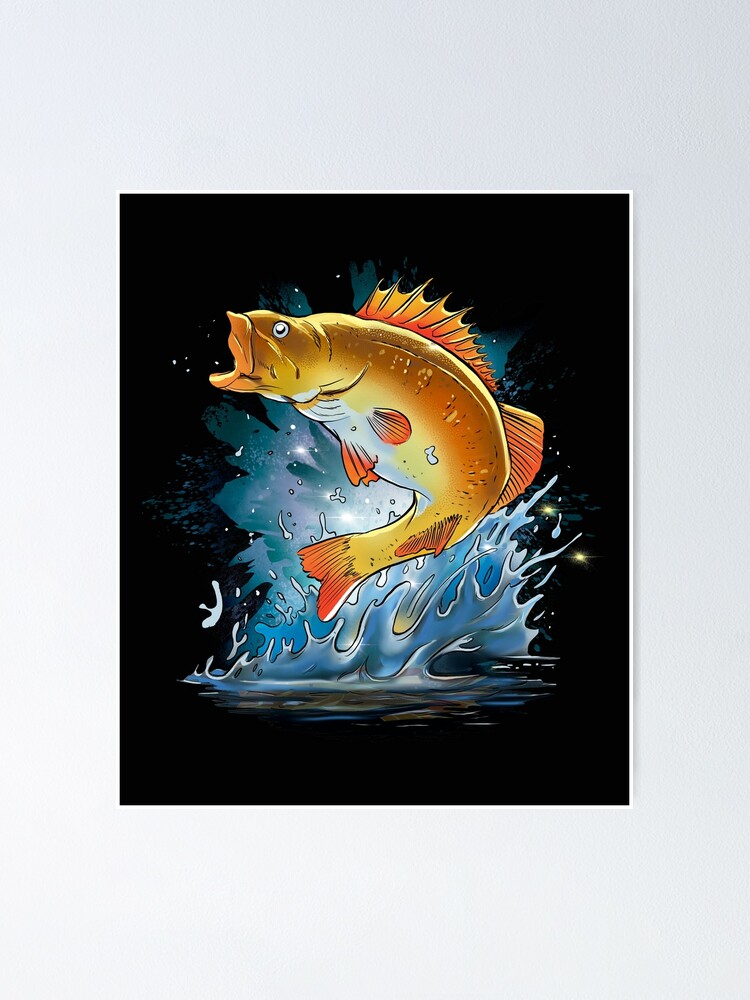 Póster «Pez saltando, pez dorado» de DerSenat | Redbubble