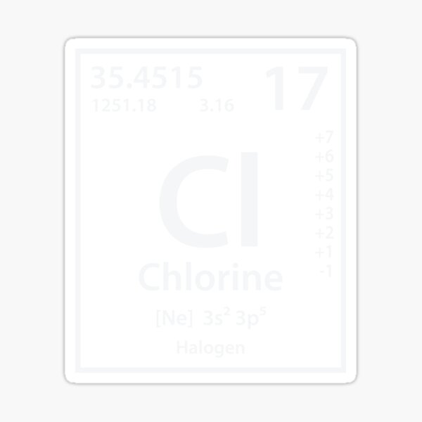 "Chlorine Element" Sticker for Sale by cerebrands | Redbubble