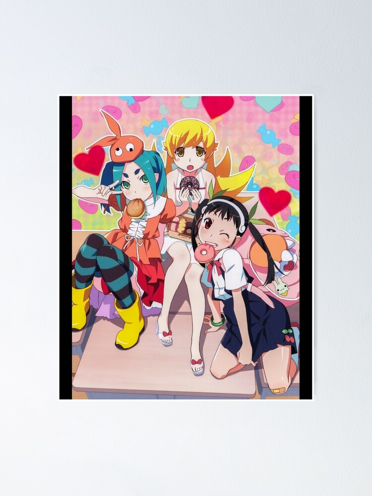 "Monogatari Series - Shinobu, Otsugi _amp_ Mayoi " Poster for Sale by ...