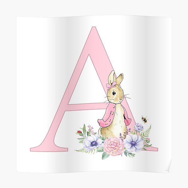 "Flopsy Bunny Letter A" Poster for Sale by AVArtDecor | Redbubble