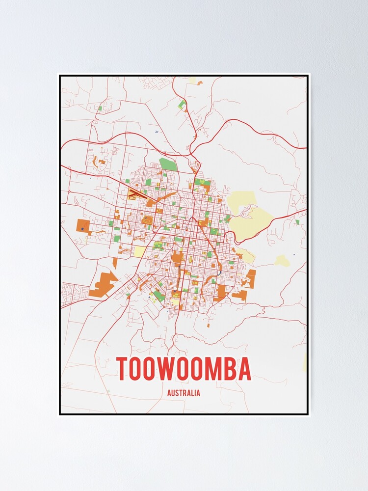 "toowoomba map printable - map gift ideas & map gift for couple" Poster ...