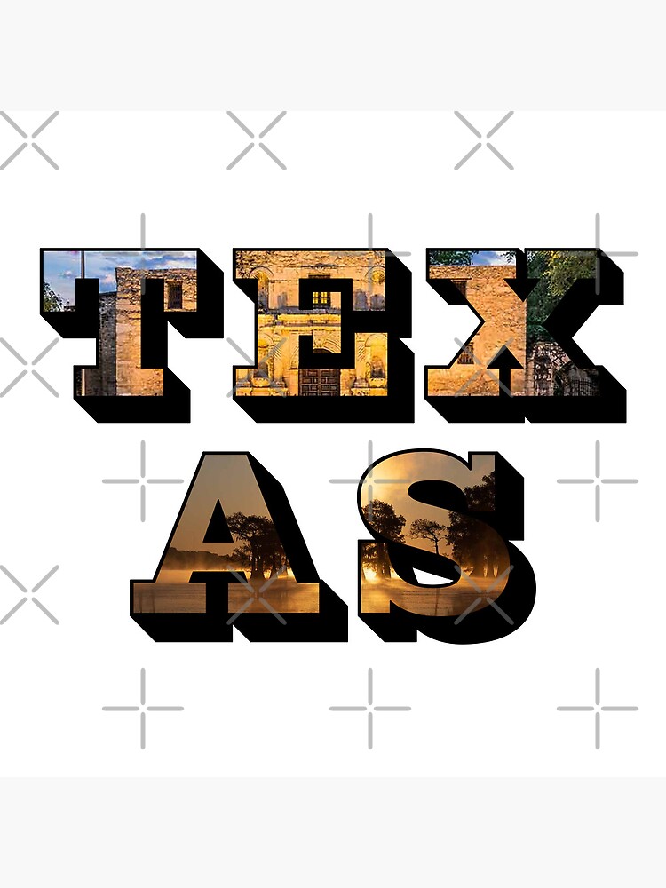 "Texas w/ Famous Landmarks" Poster for Sale by Pajamurai | Redbubble
