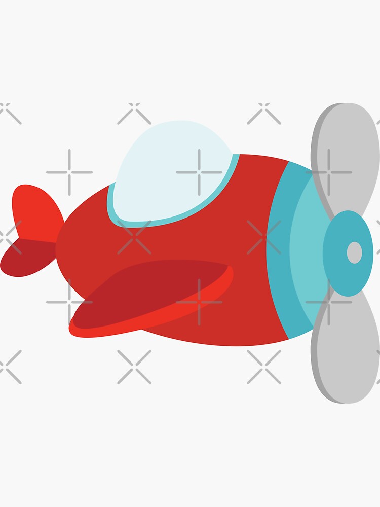 "Red Plane" Sticker by StudioShine | Redbubble