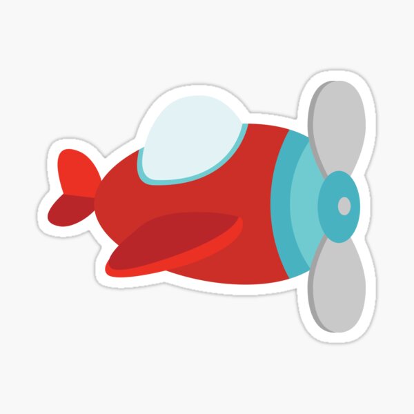 "Red Plane" Sticker by StudioShine | Redbubble