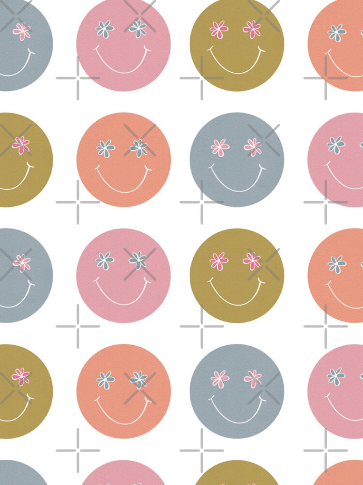 "Cute Pastel Groovy Smiley Faces Set - Smiley Face Pack" iPhone Case by ...