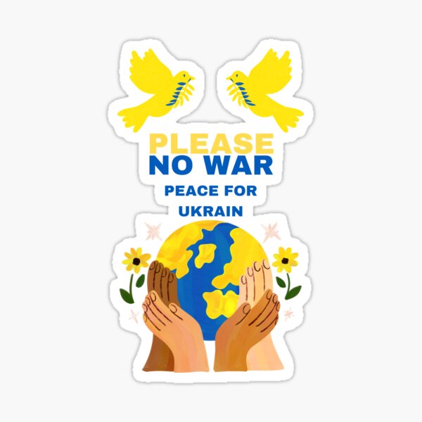 "No War Peace For Ukraine Cute Gift For Support Ukrainian People ...