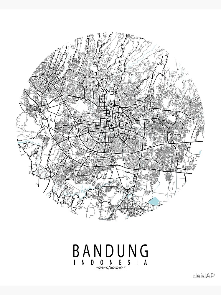 "Bandung City Map of West Java, Indonesia - Circle" Poster for Sale by ...