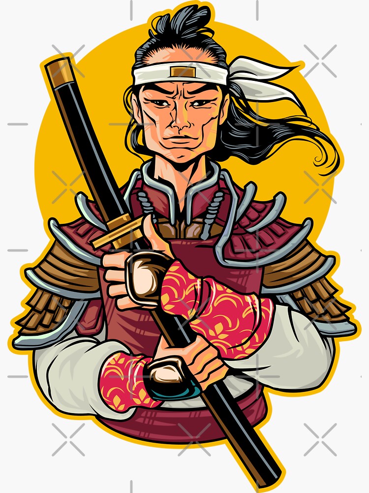 "Anime Sunset Samurai Warrior" Sticker by Emil1993 | Redbubble