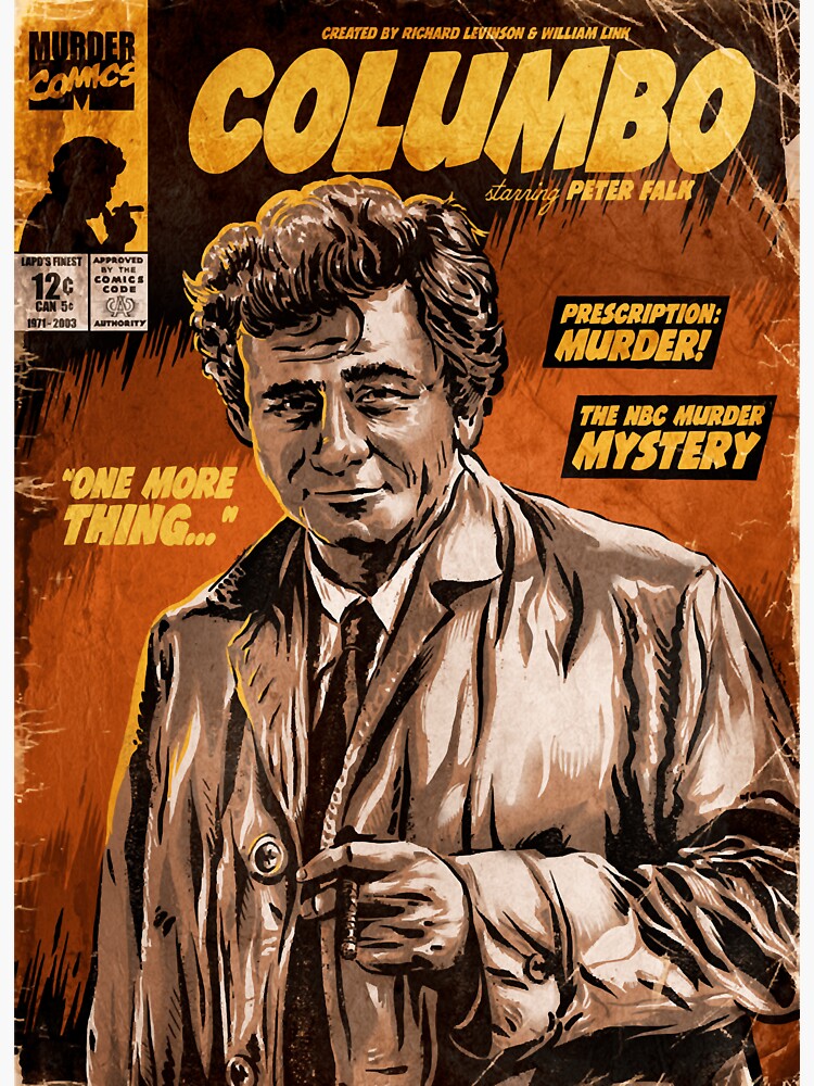 "Columbo Comic For Fans" Sticker by MerleRowe | Redbubble