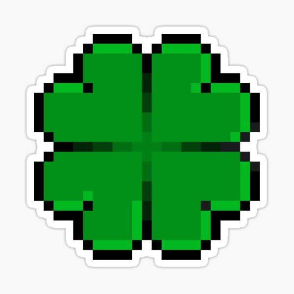 "Lucky Pixel Four-Leaf Clover" Sticker by RiciPaneto | Redbubble