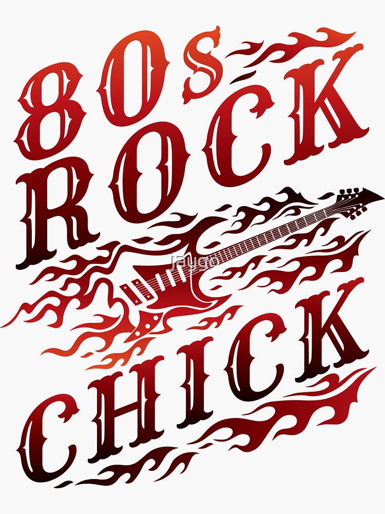 "80s Rock Chick Rock 'n Roll Women" Sticker by jaygo | Redbubble