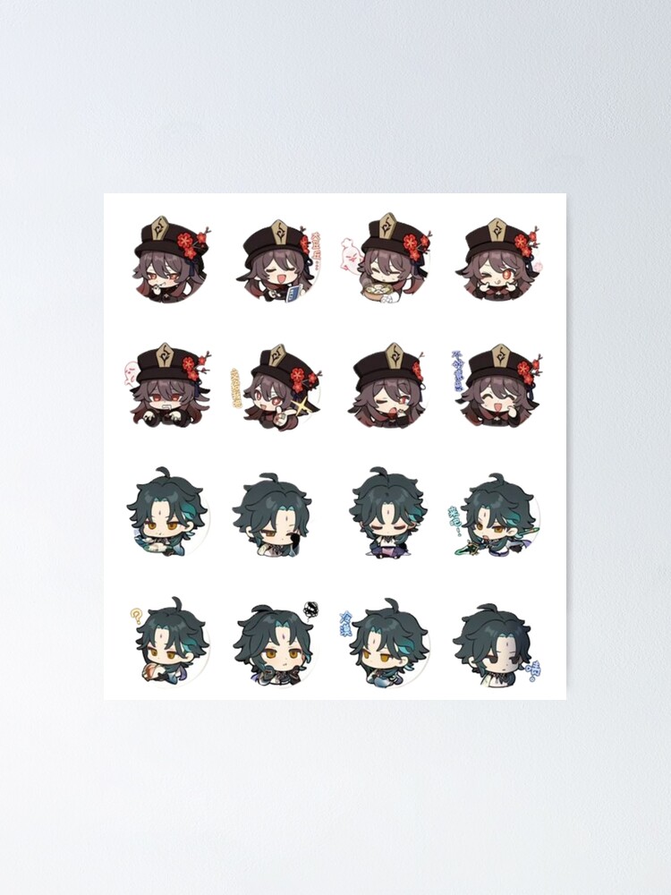 "Chibi Hu tao and Xiao Sticker Pack" Poster for Sale by artwala74 ...
