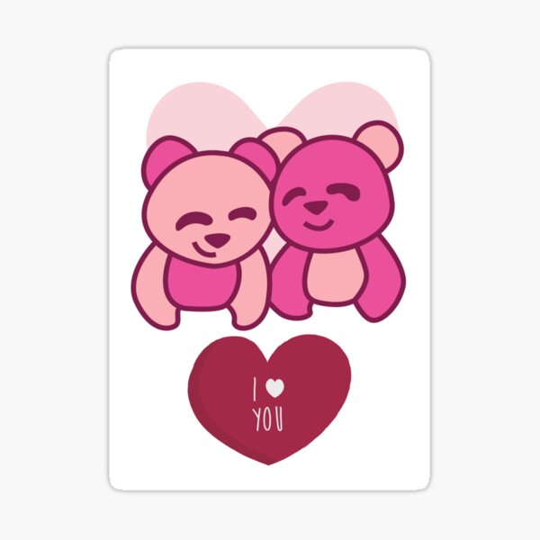 "cute bear love " Sticker for Sale by sunnycactusco | Redbubble