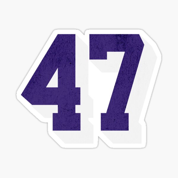 "Jersey Number 47 Purple" Sticker by jiromie | Redbubble