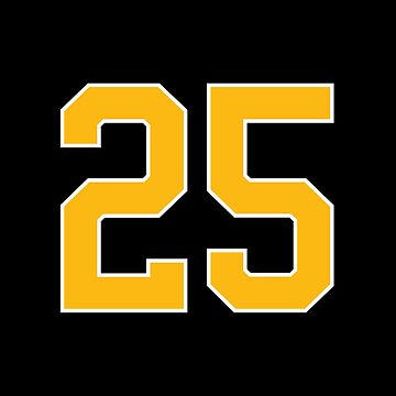 "Yellow Number 25 lucky sports jersey twenty five" Sticker for Sale by ...