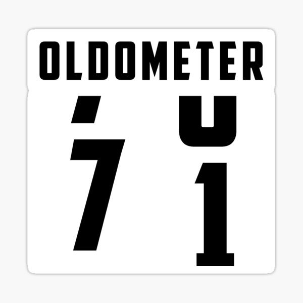 "Oldometer counter Number 71 birthday" Sticker by HeavyStyle | Redbubble