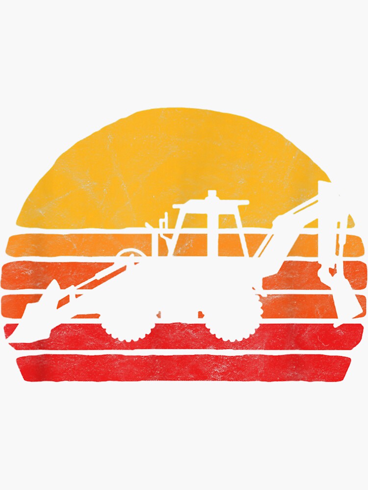 "Retro Backhoe Loader " Sticker for Sale by janusnjlefew | Redbubble