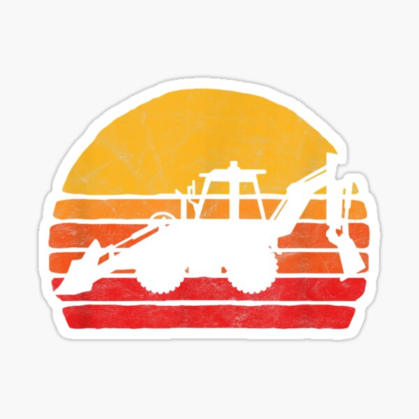 "Retro Backhoe Loader " Sticker for Sale by janusnjlefew | Redbubble