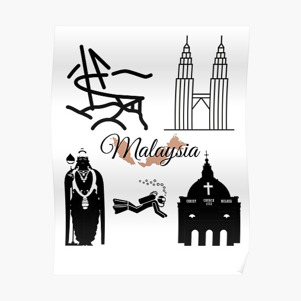 "Malaysia Country" Poster for Sale by byskillbytalent | Redbubble