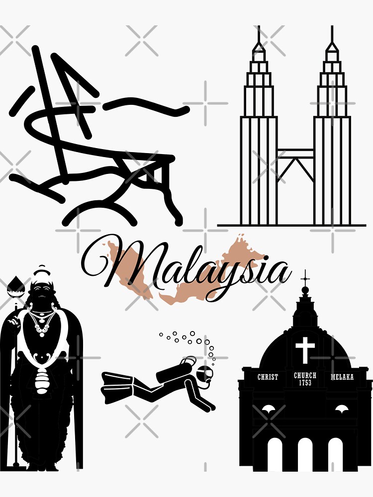 "Malaysia Country" Sticker by byskillbytalent | Redbubble