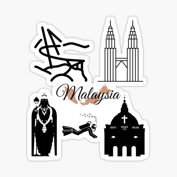 "Malaysia Country" Sticker by byskillbytalent | Redbubble