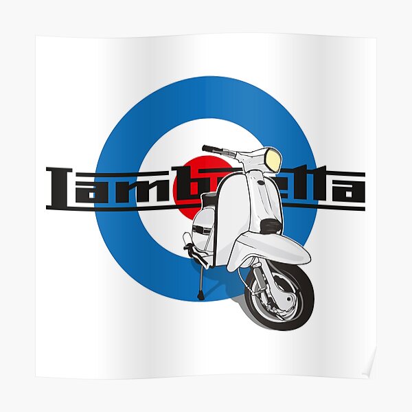 "Lambretta logo with GP Scooter and RAF target" Poster for Sale by ...