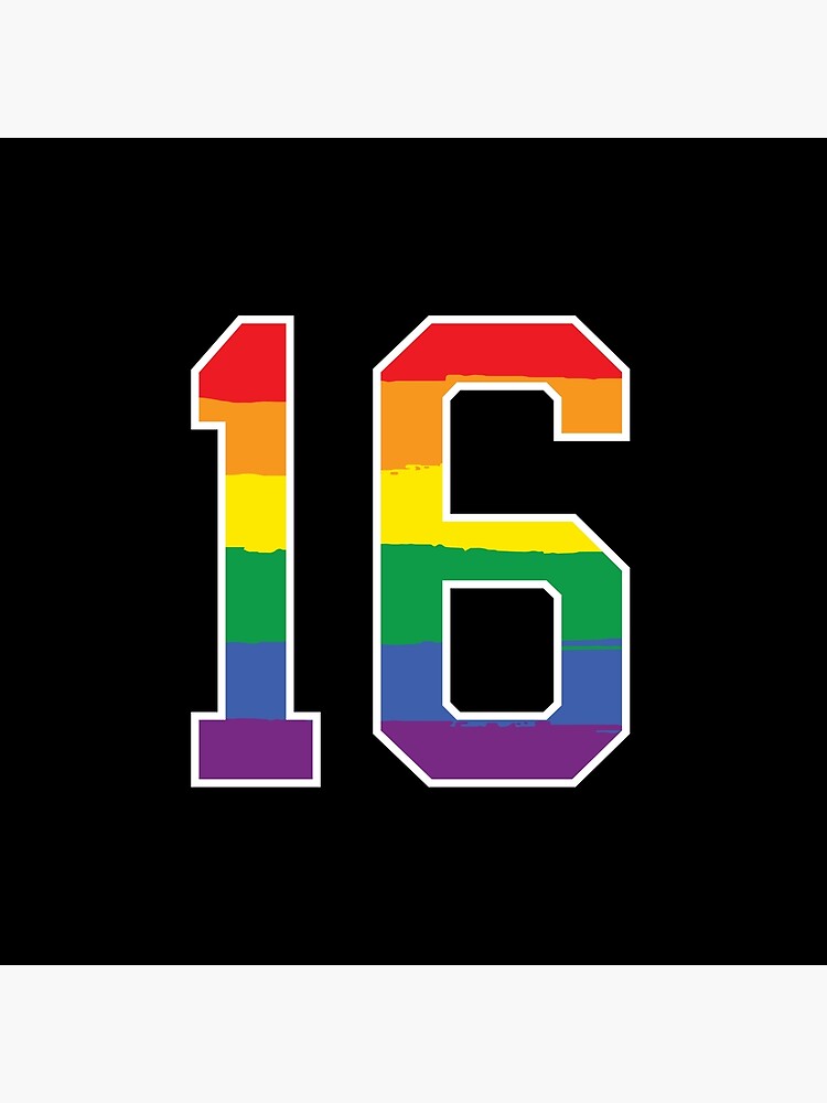 "Number 16 Rainbow LGBT pride sixteen" Poster for Sale by ...