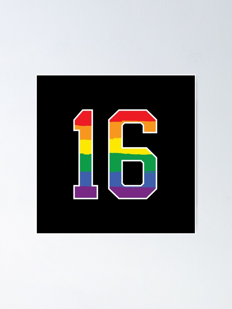 "Number 16 Rainbow LGBT pride sixteen" Poster for Sale by ...