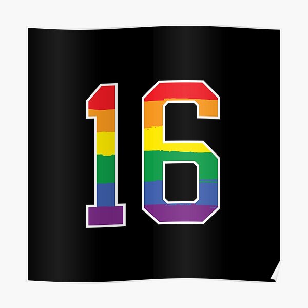 "Number 16 Rainbow LGBT pride sixteen" Poster for Sale by ...