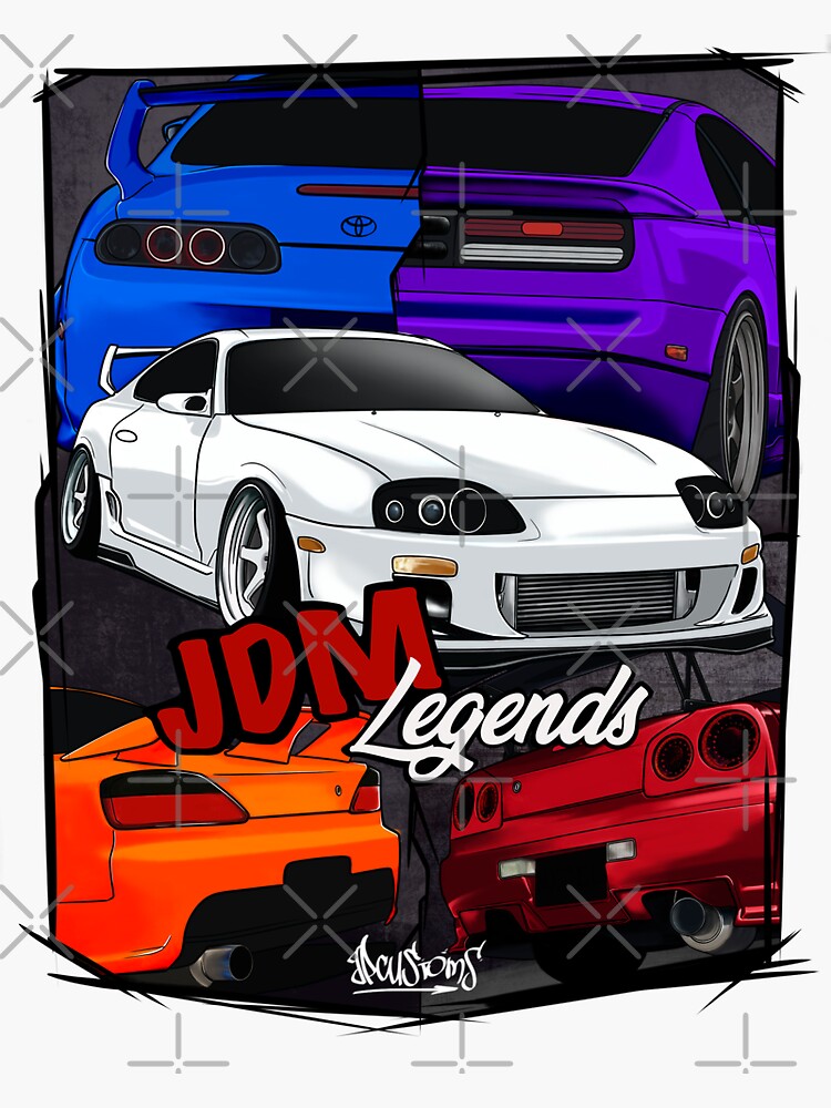 "JDM Legends" Sticker by JDMCarStuff | Redbubble