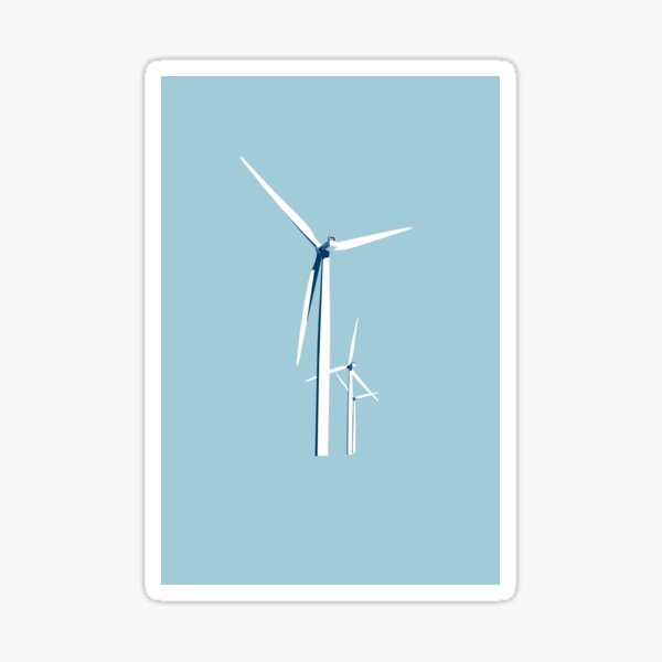 "Wind Turbines Illustration Minimalist Display" Sticker for Sale by ...