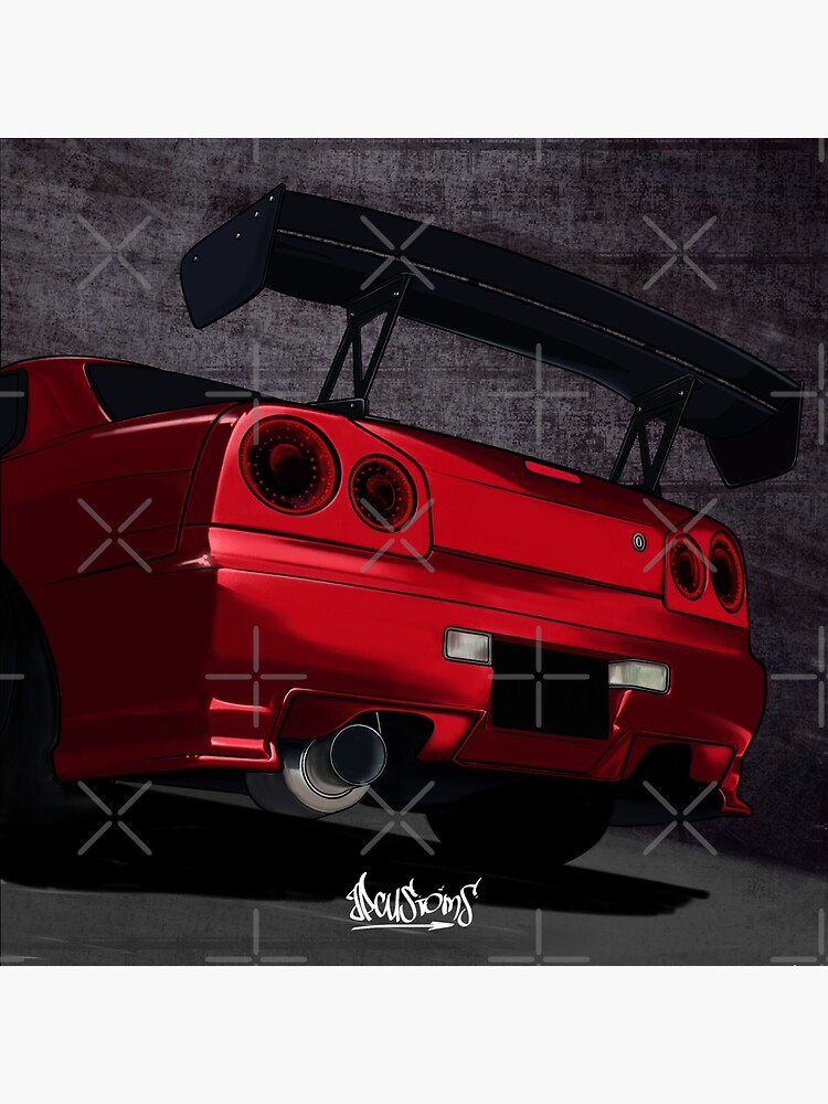 "Nissan Skyline GT-R R34" Poster for Sale by JDMCarStuff | Redbubble