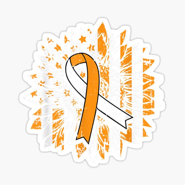 "MS Orange Ribbon Multiple Sclerosis Awareness Sunflower" Sticker by ...