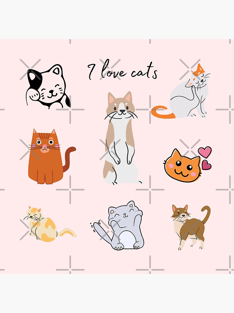 "Cats Sticker Pack" Poster for Sale by Tucoco | Redbubble