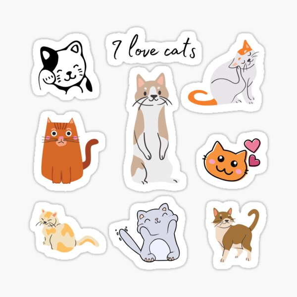 "Cats Sticker Pack" Sticker for Sale by Tucoco | Redbubble