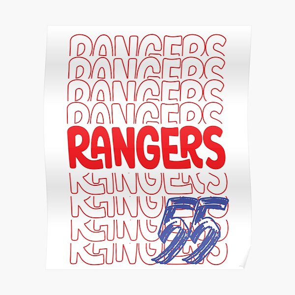 "Rangers 55, Football Fan Gift, Glasgow, Retro Mod Design, " Poster for ...