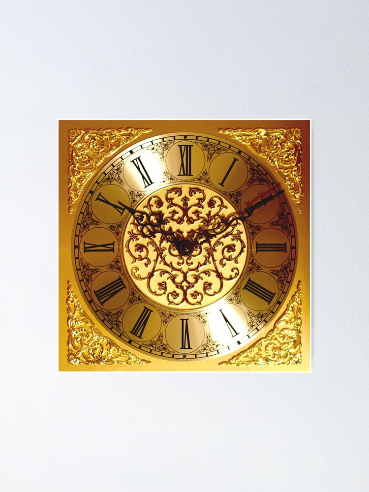 "Golden vintage clock" Poster for Sale by Quotes-and-plus | Redbubble