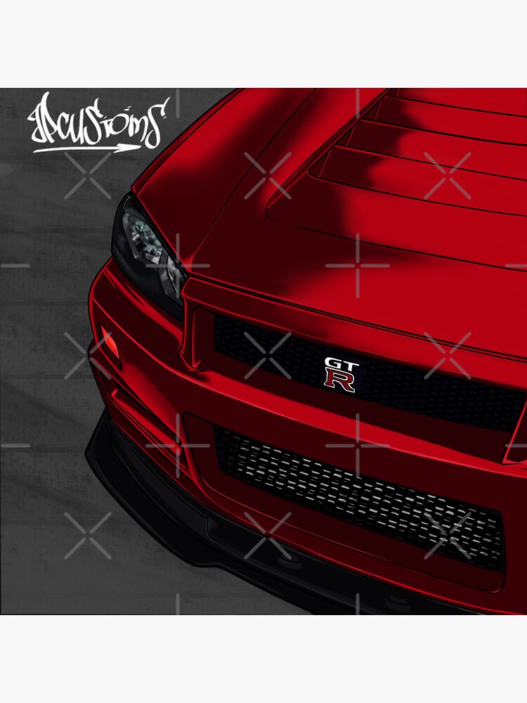 "Nissan Skyline GT-R R34" Sticker by JDMCarStuff | Redbubble