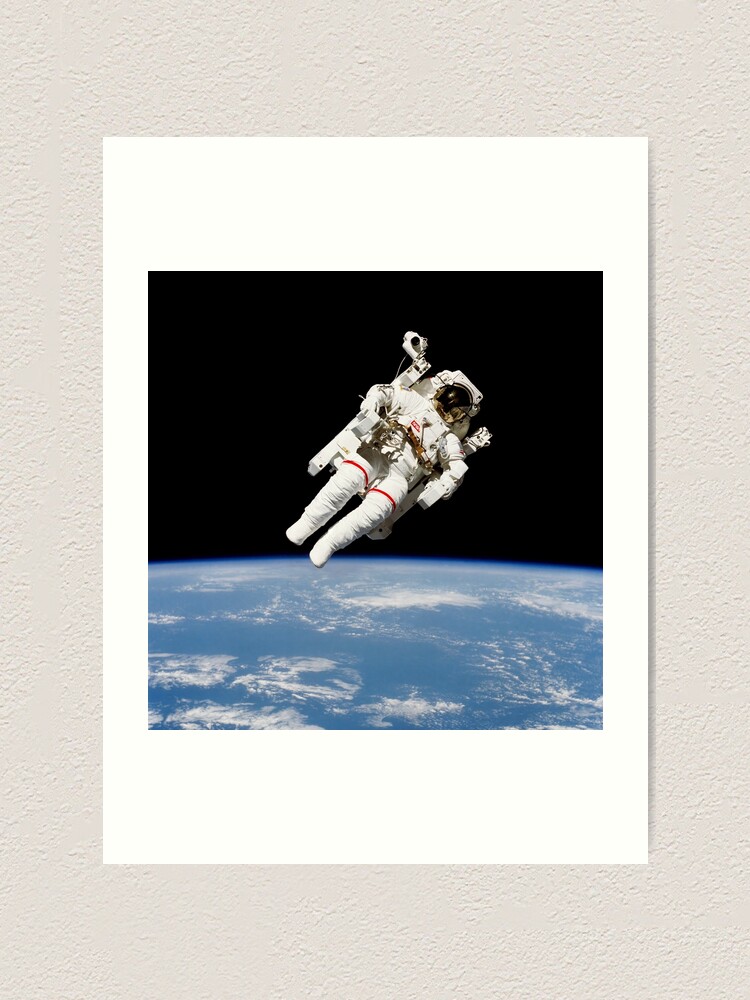 "Astronaut Bruce McCandless II in space during Challenger mission" Art ...